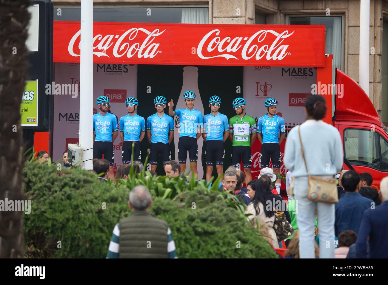 Candas, Spain, 29th April, 2023: EOLO-Kometa riders in the presentation ...