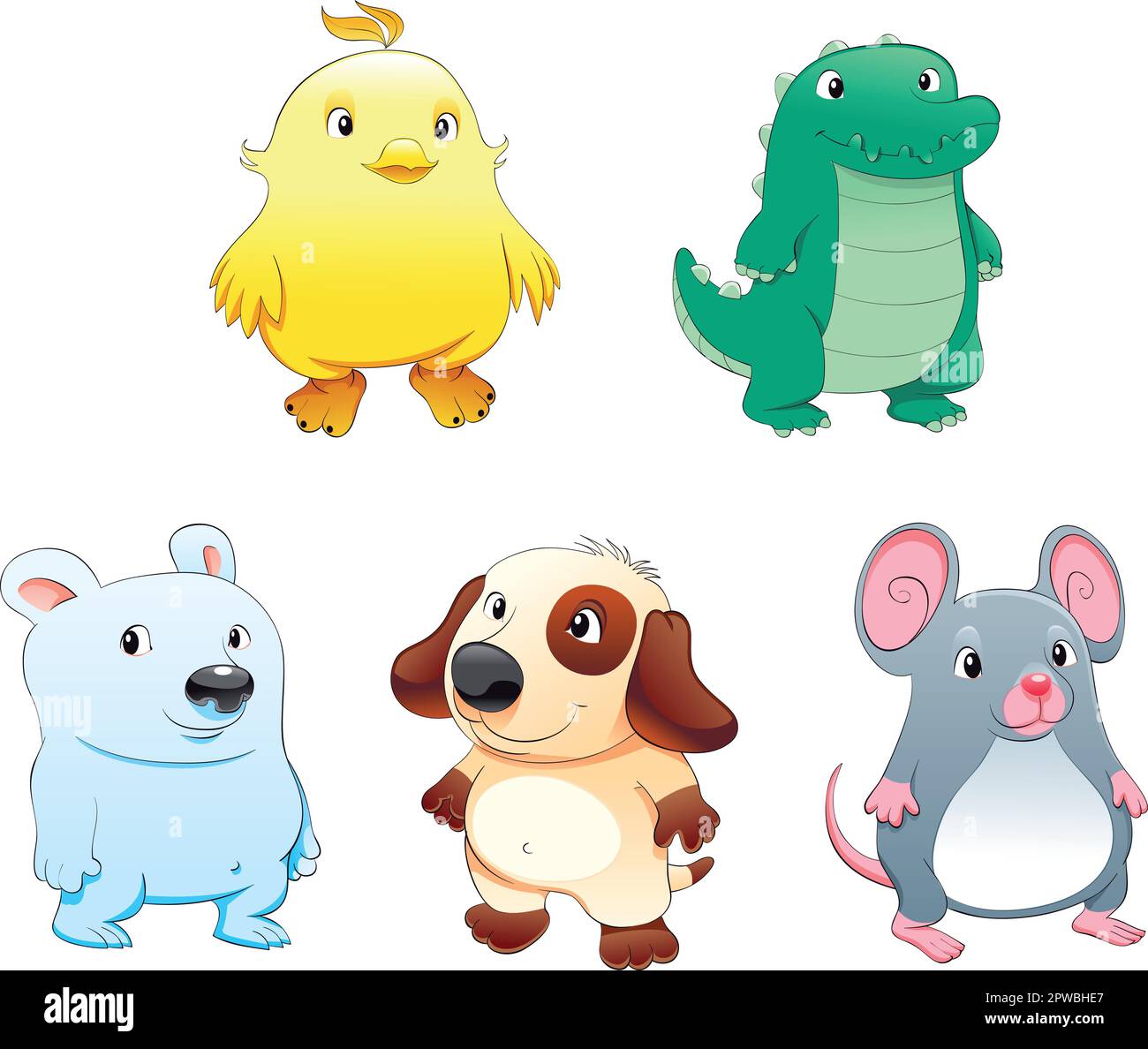 Baby pets. Funny cartoon and vector characters Stock Vector Image & Art ...