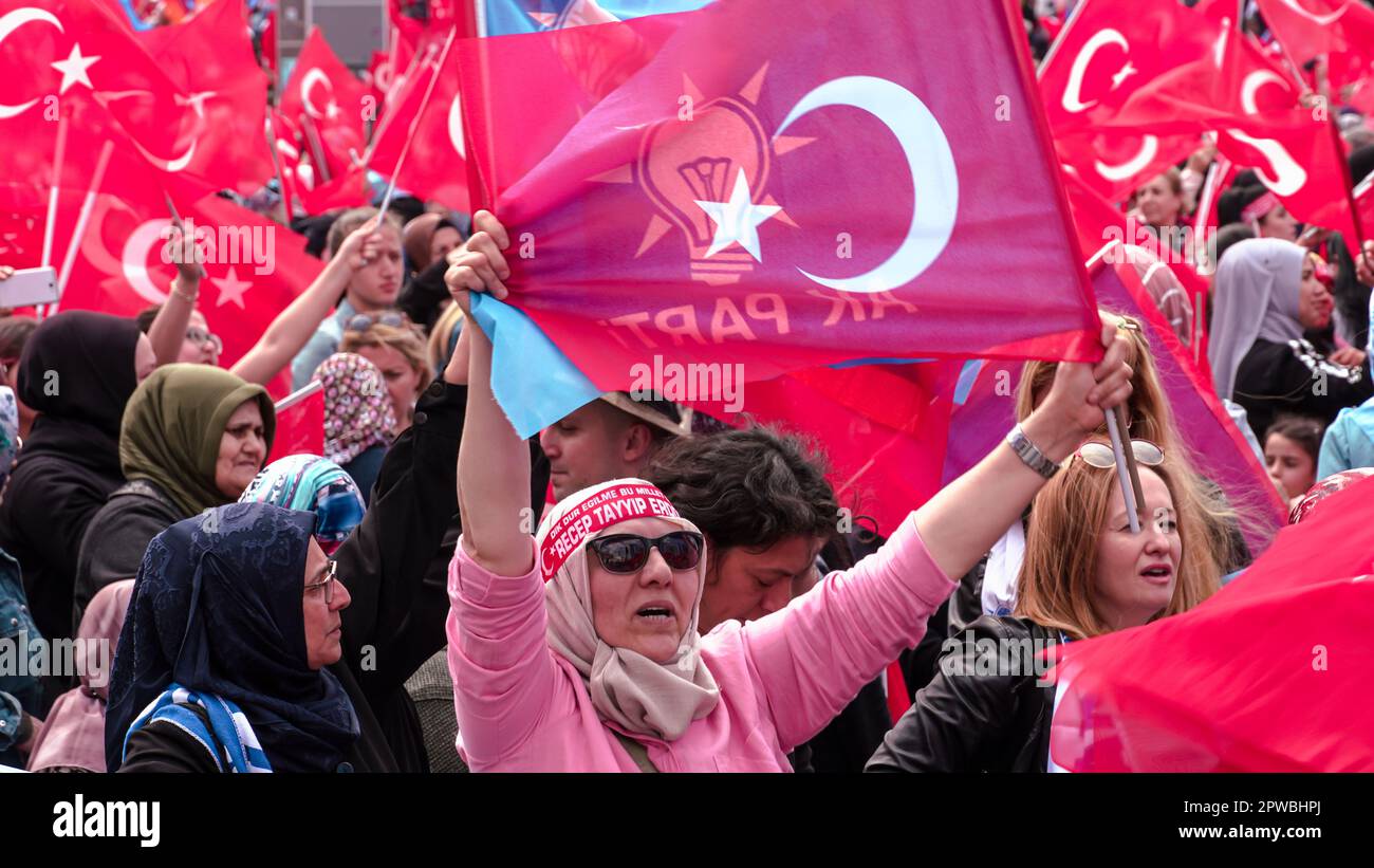 President Recep Tayyip Erdogan has attended the rally in Izmir as part ...