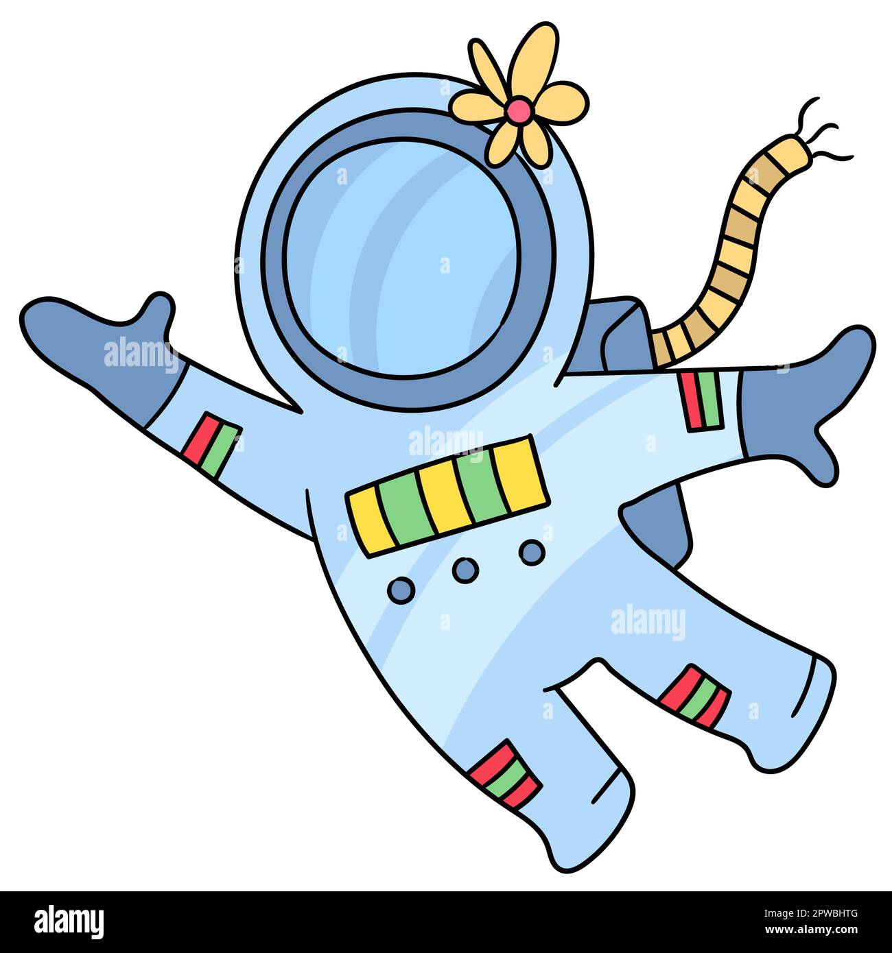 astronauts flying in outer space. doodle icon image Stock Vector Image ...