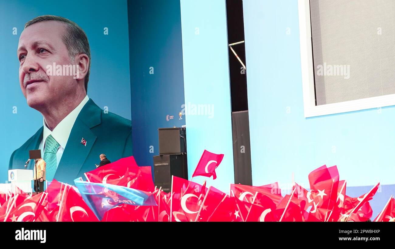 President Recep Tayyip Erdogan has attended the rally in Izmir as part ...