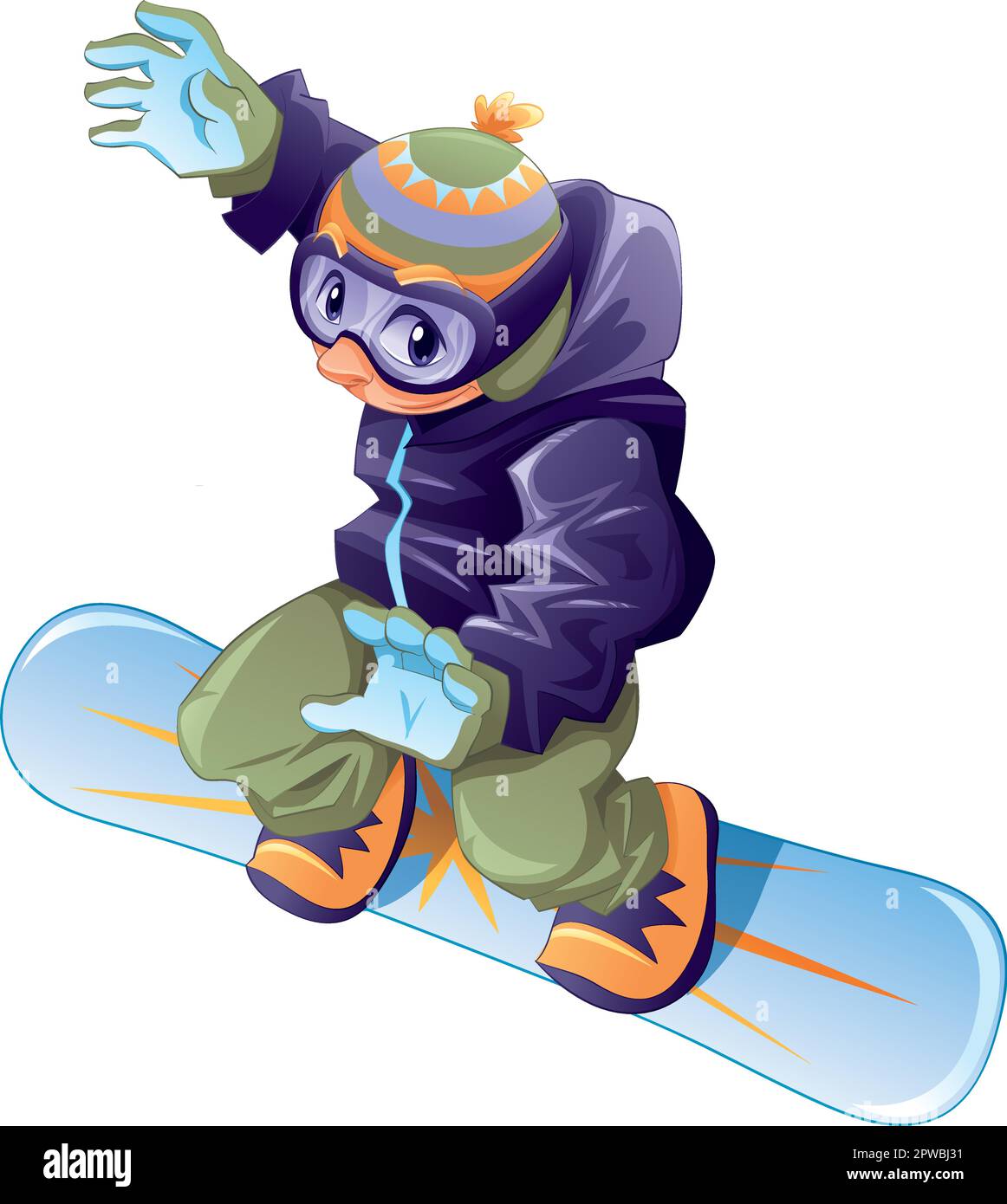 Young snowboarder. Vector cartoon sport character Stock Vector Image ...