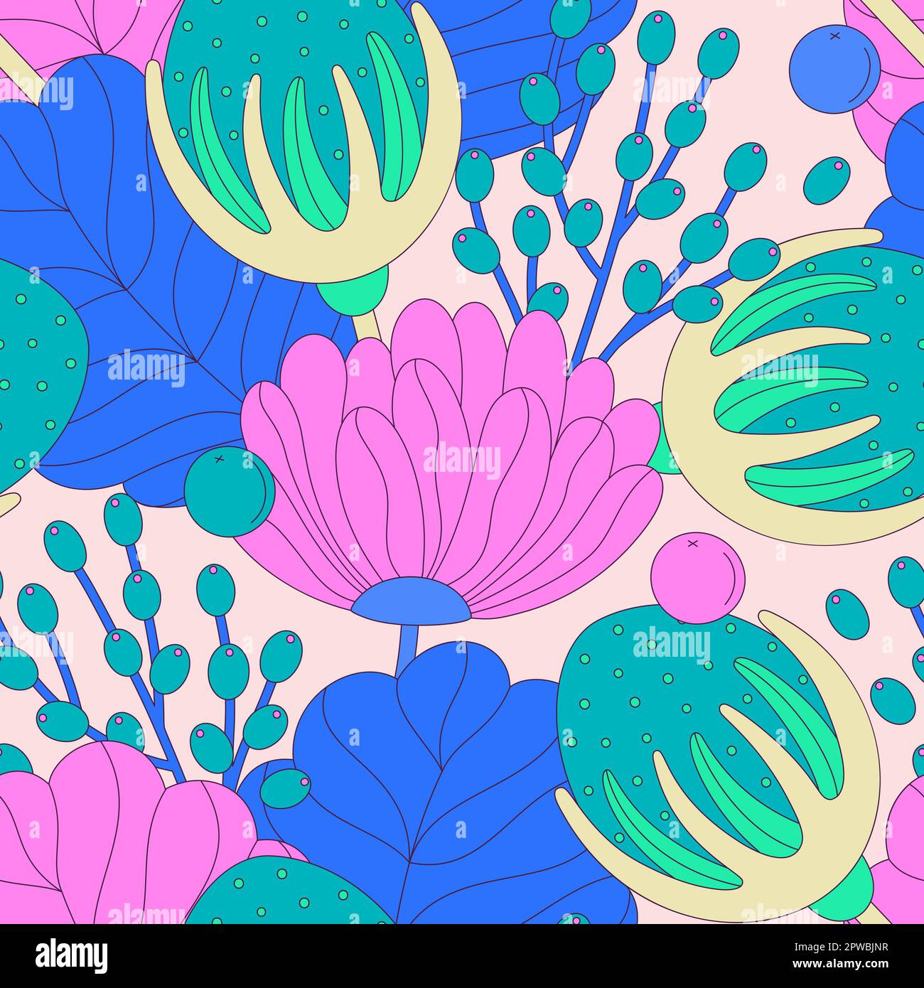 Flat multicolored flowers Stock Vector Images - Alamy