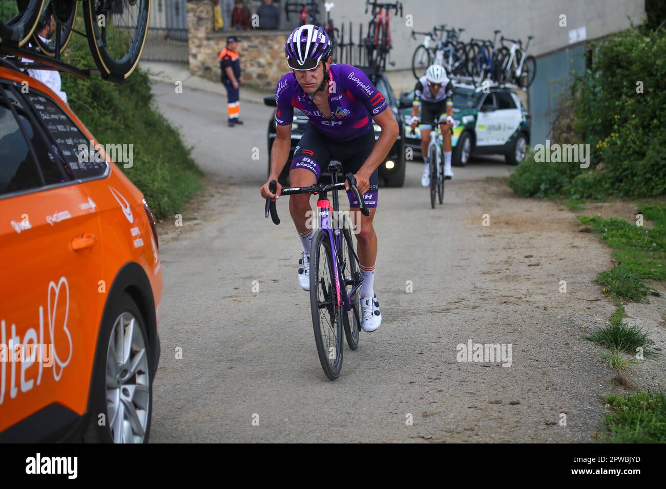 Las Tiendas, Spain, 29th April, 2023: Burgos-BH rider, Pelayo Sanchez ...
