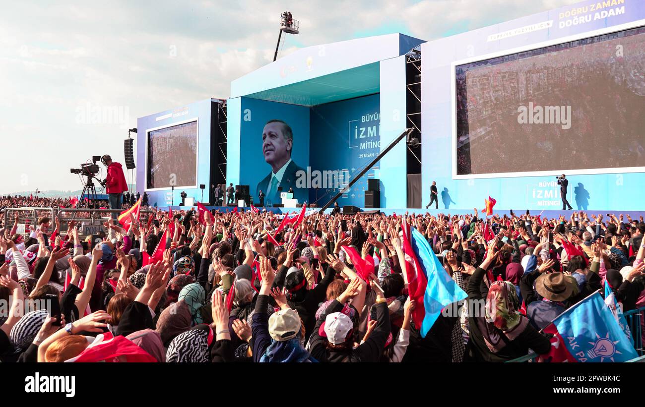 President Recep Tayyip Erdogan has attended the rally in Izmir as part ...