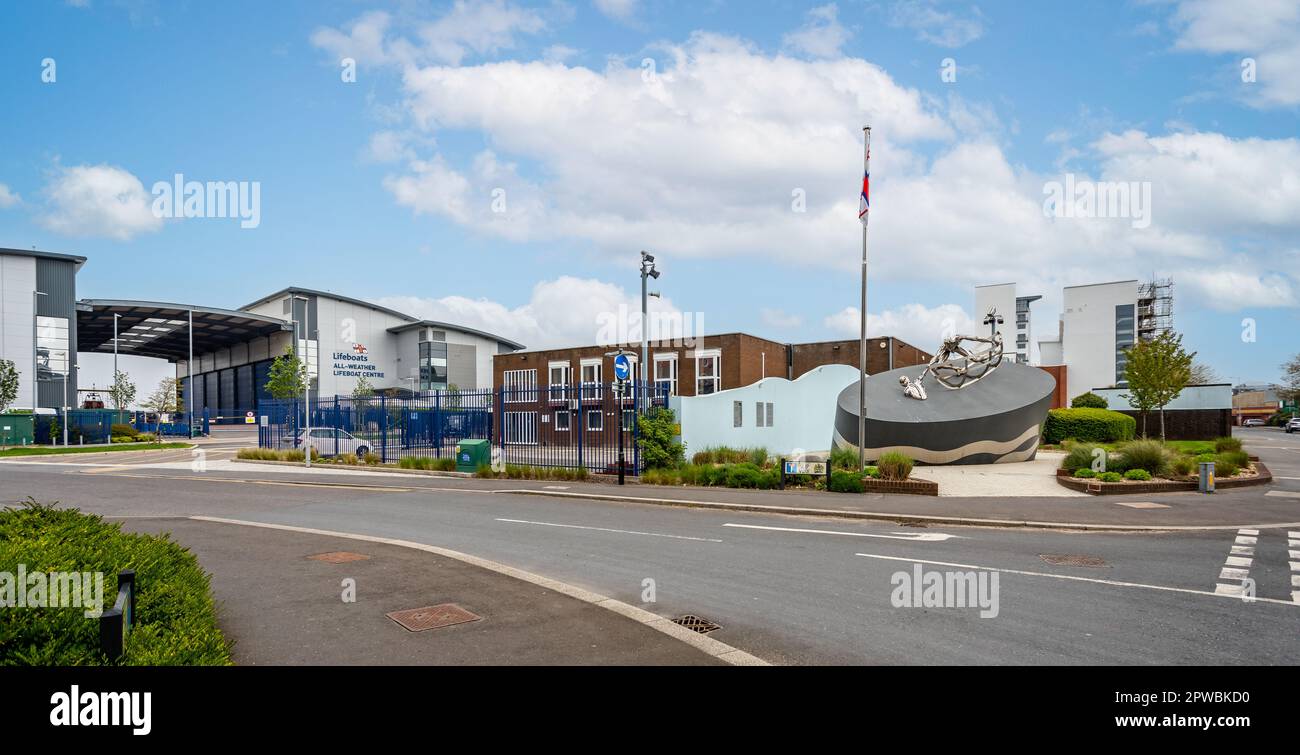 Panoramic view of the entrance to The RNLI Headquarters buildings and ...