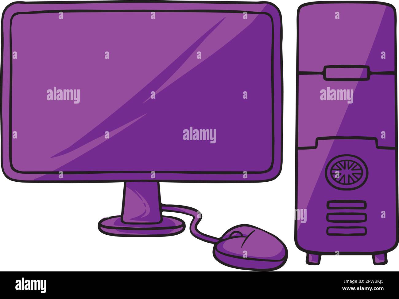 Computer and desktop notebook technology object art Stock Vector Image ...