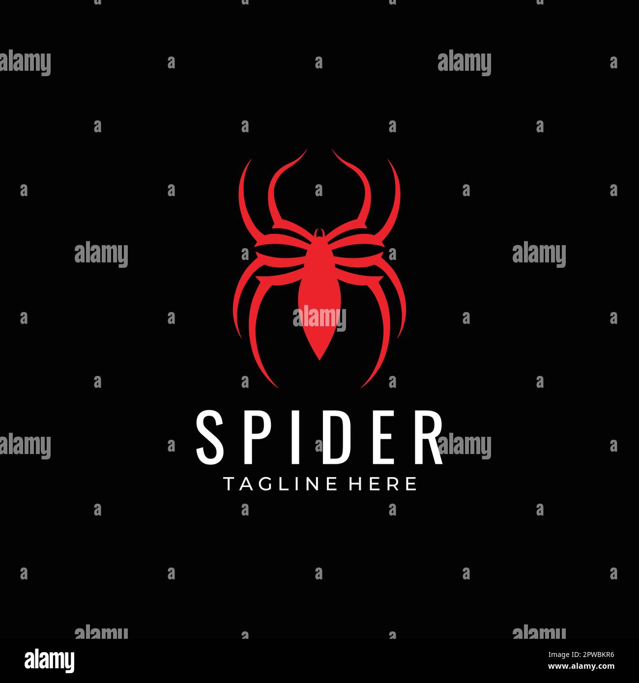 Spider and web with negative space Stock Vector Images - Alamy