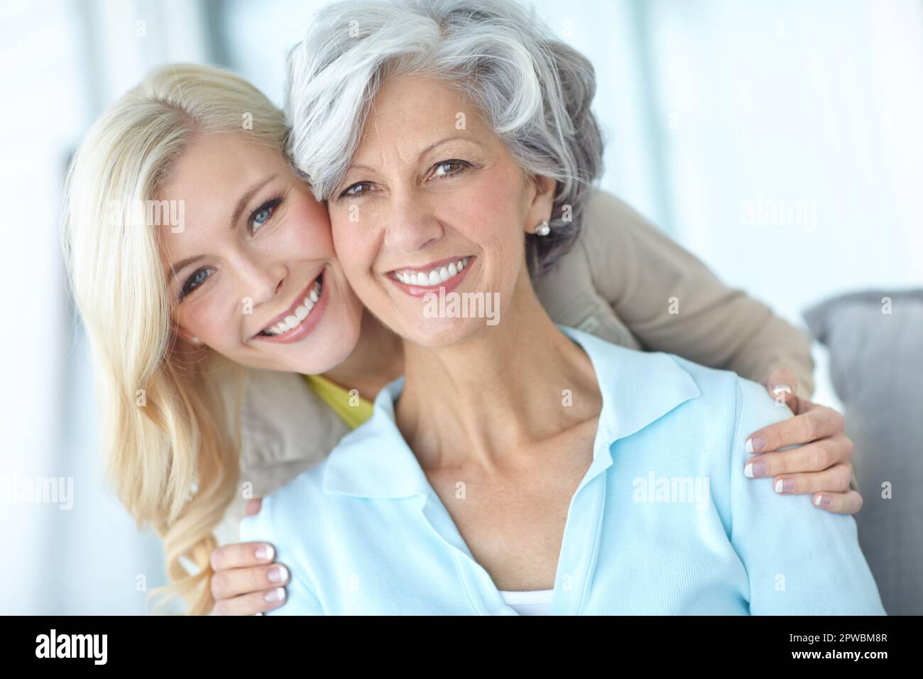 Spending some time with Mom. Portrait of a happy mother and daughter ...