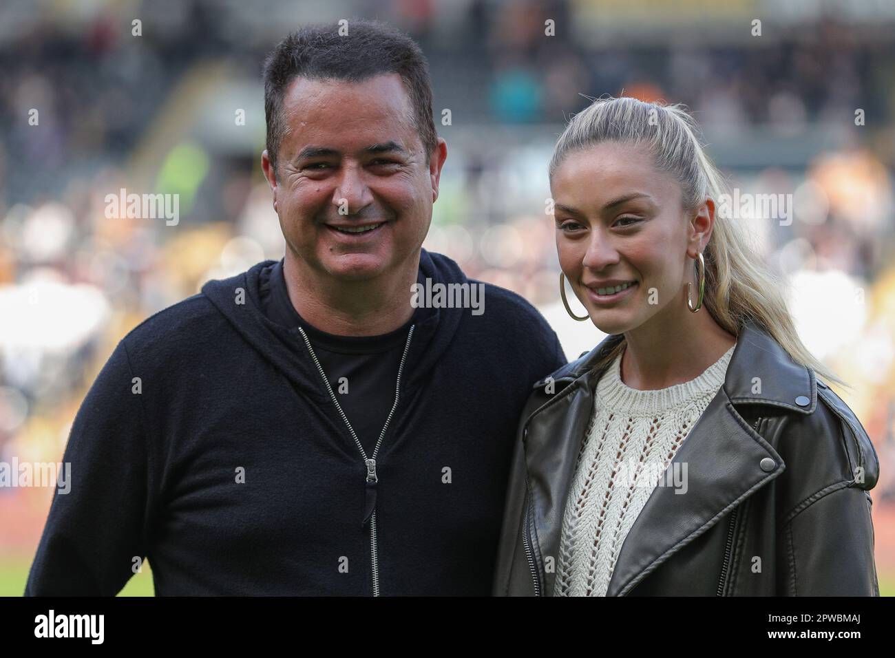 Hull City owner Acun Ilicali and partner Ayca Çagla Altunkaya pose for ...