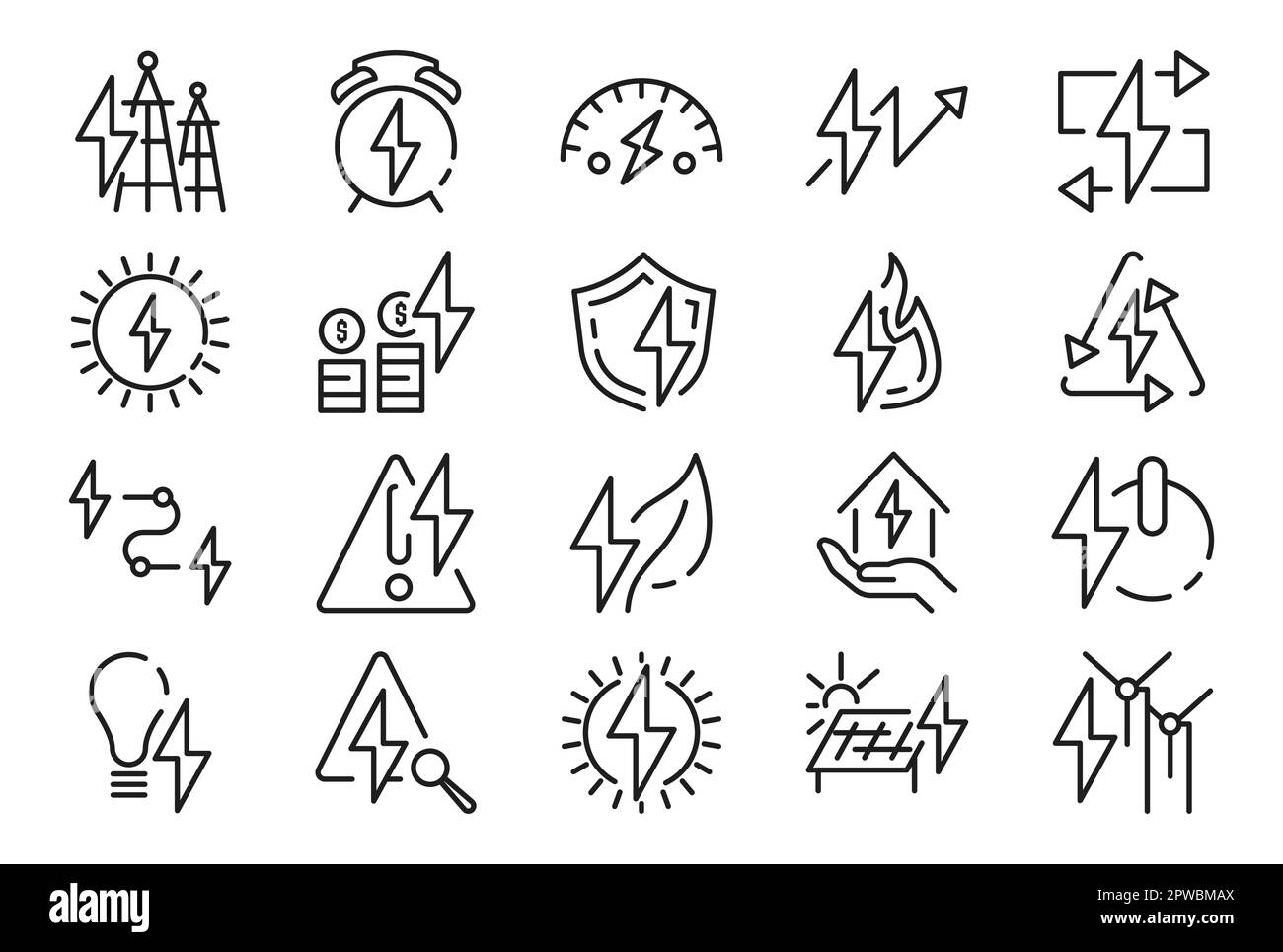 Increase energy icon line Stock Vector Images - Alamy