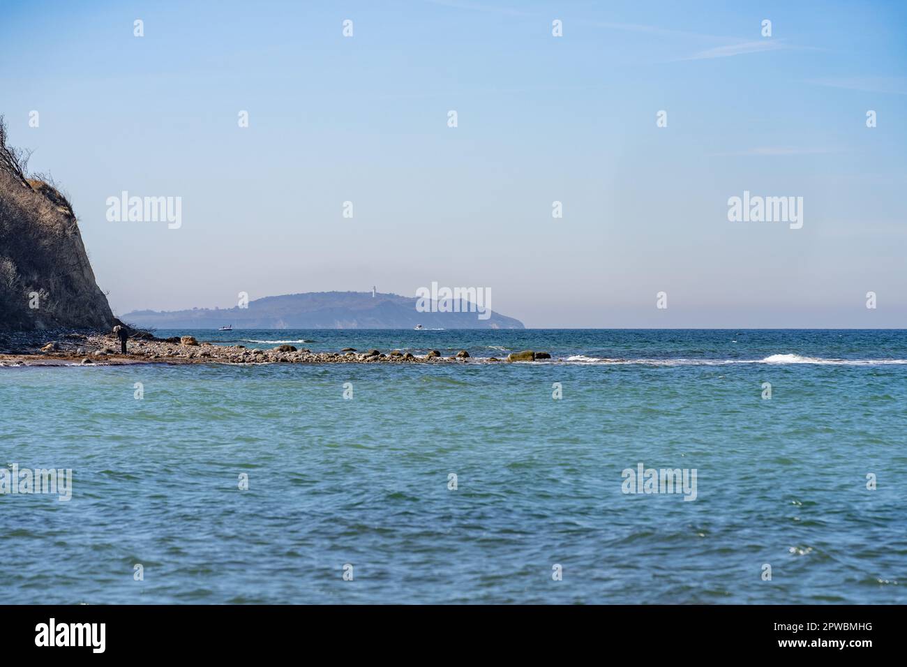 magnificent Baltic Sea coast on the island of Rügen with a view of ...