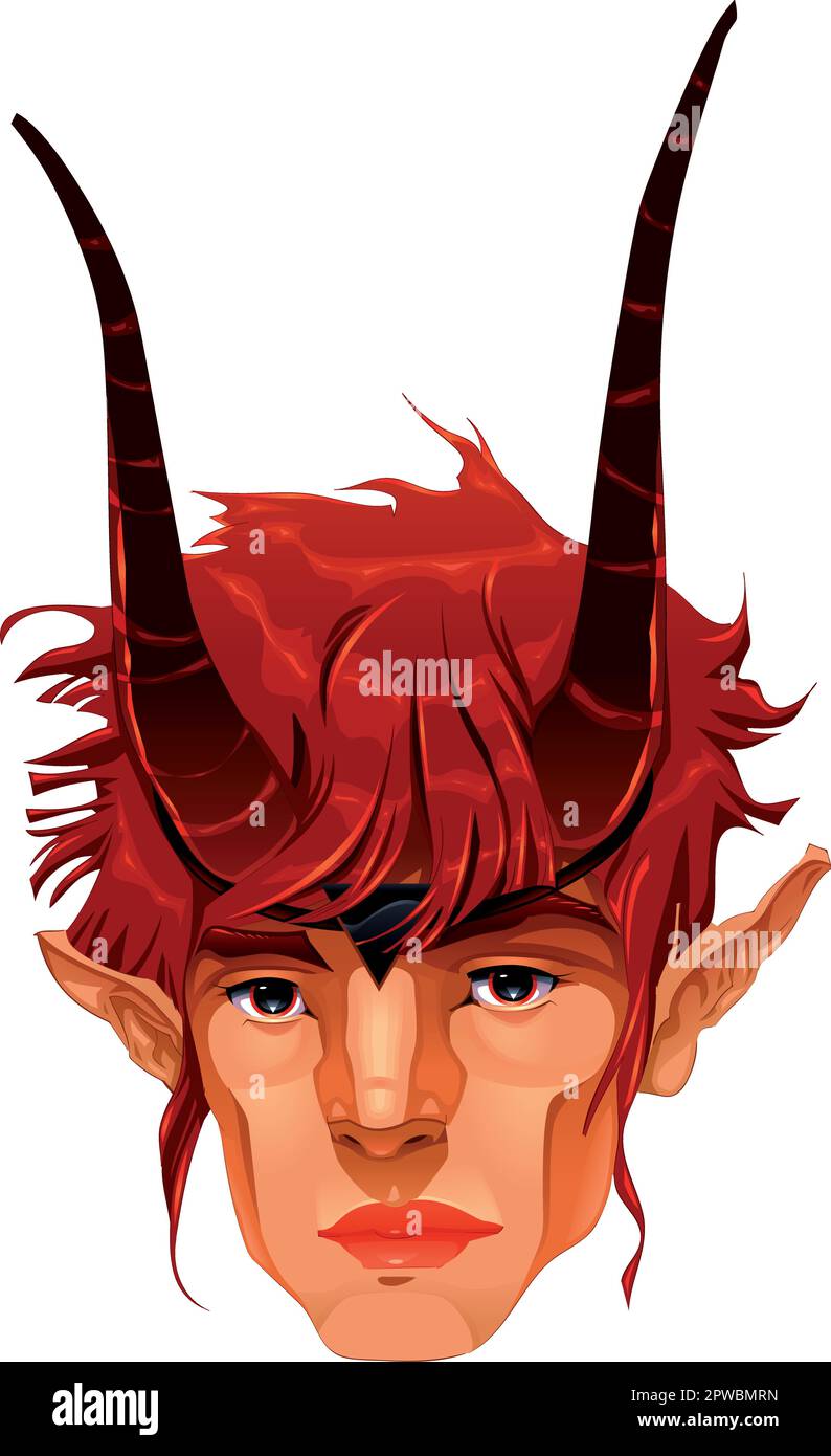 Mythological demon head. Vector isolated illustration Stock Vector ...