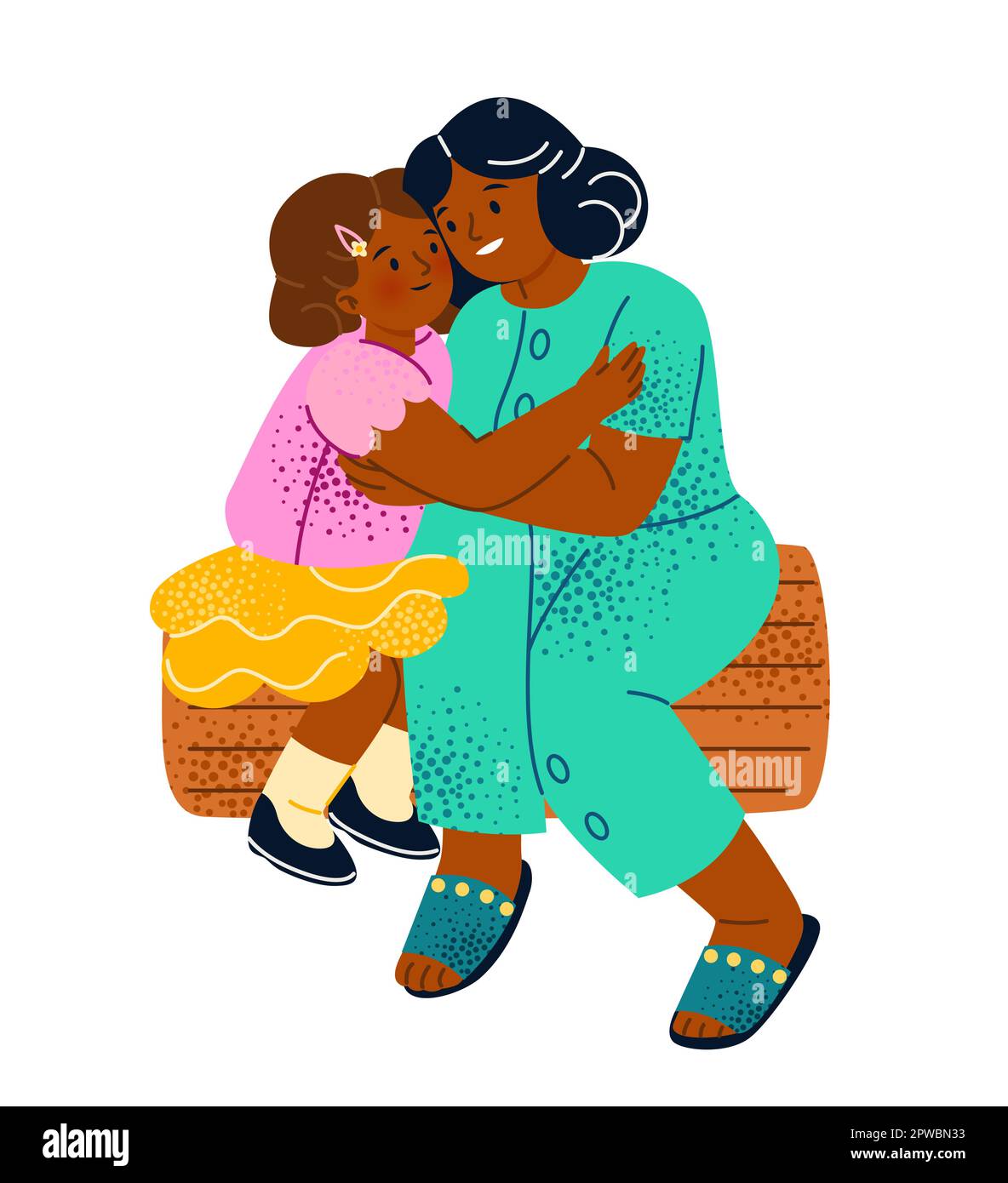 Kid in warm hug Stock Vector Image & Art - Alamy