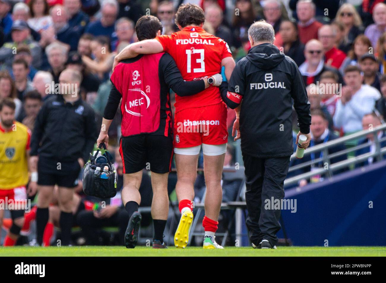 Dublin, Ireland. 29th Apr, 2023. Pierre-Louis Barassi of Toulouse ...