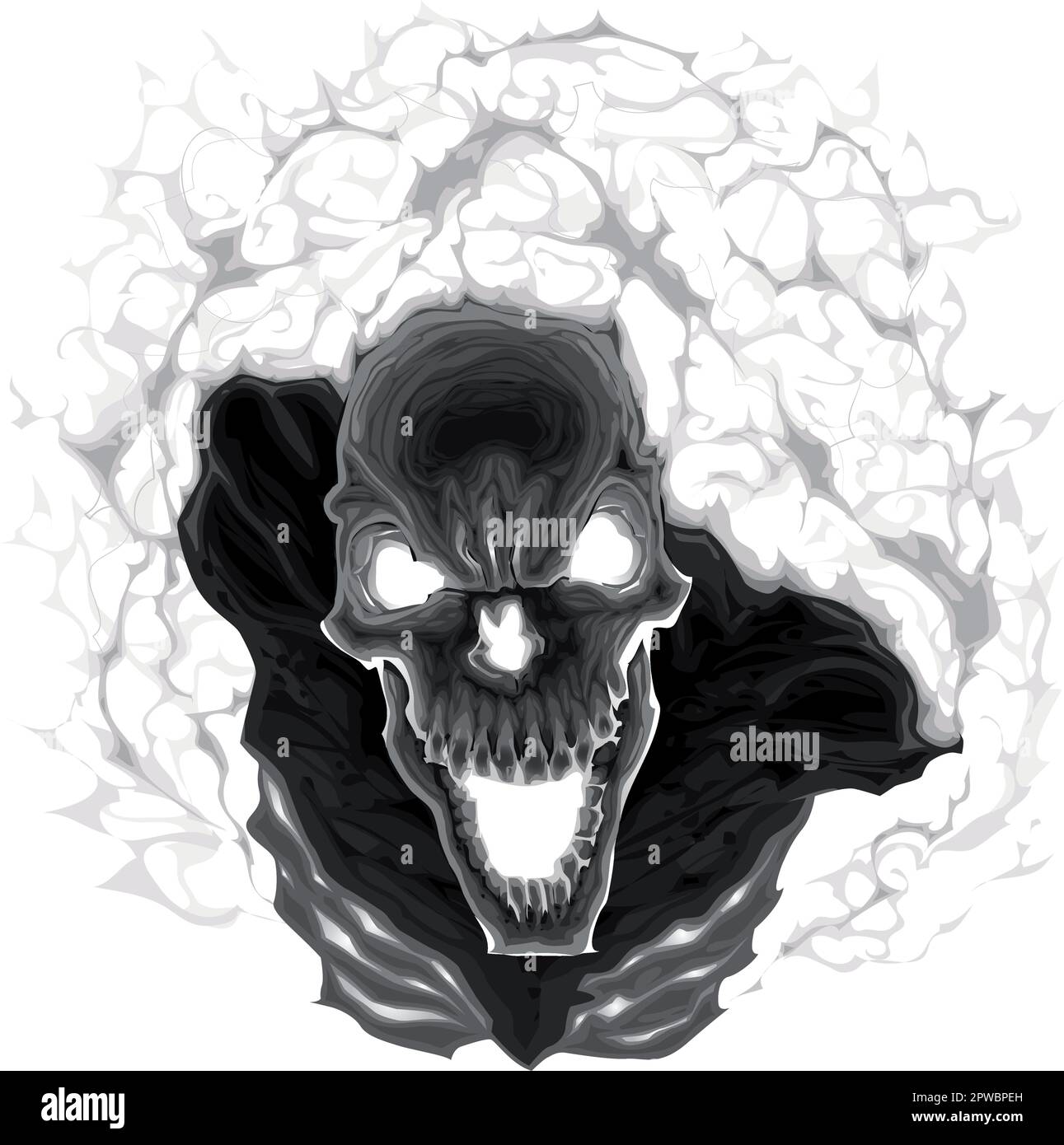Black skeleton. Isolated vector illustration Stock Vector Image & Art ...