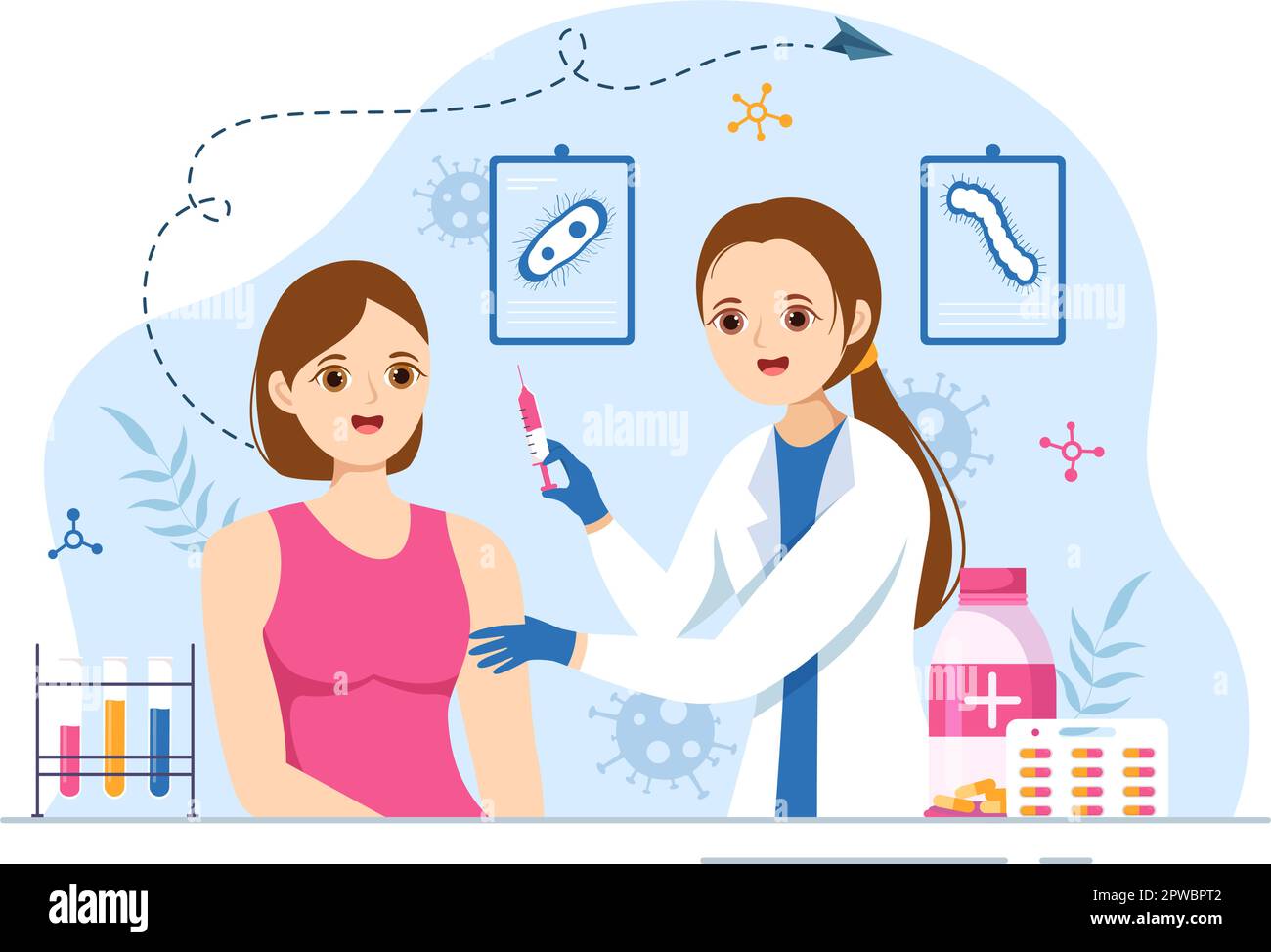 Immunology Illustration with People Immune Protection System Helping to ...