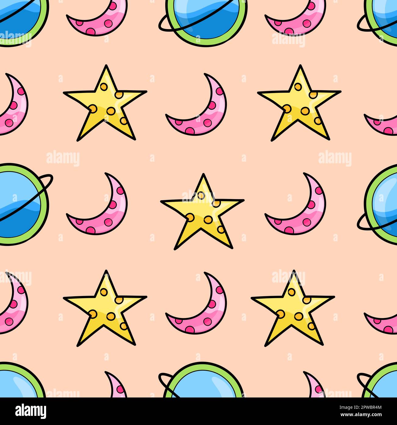 seamless intergalactic adventure background. repeat pattern background design Stock Vector Image ...