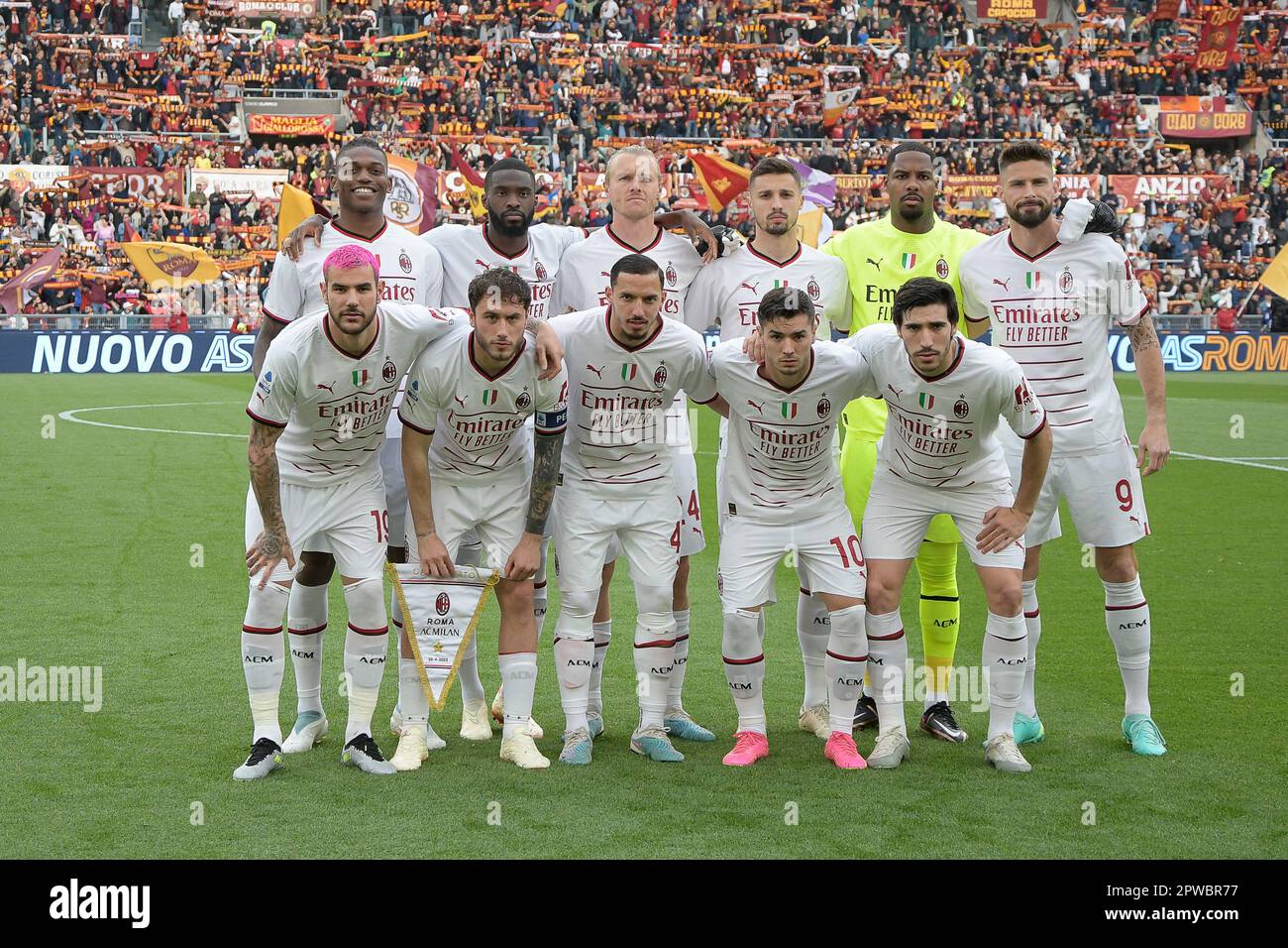 the starting line up of AC Milan during Serie A football Match, Stadio ...