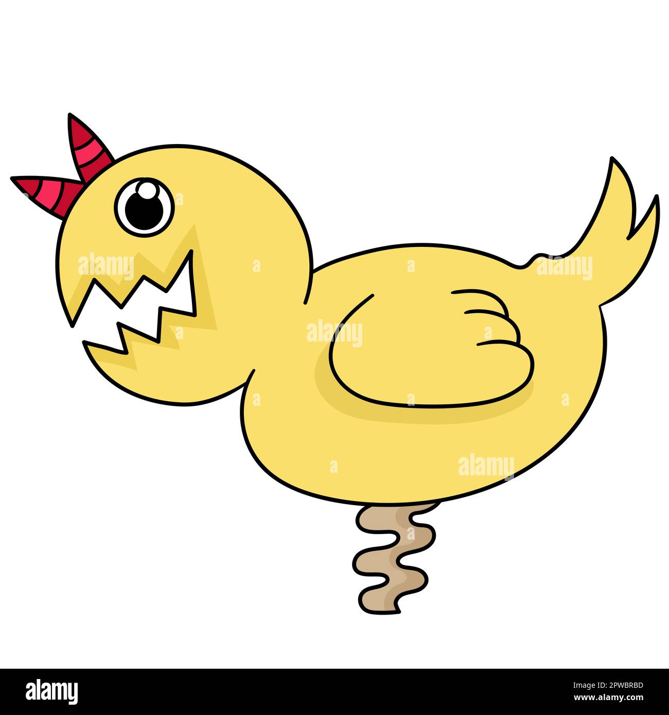 children's toys in the garden in the form of a monster bird. doodle ...