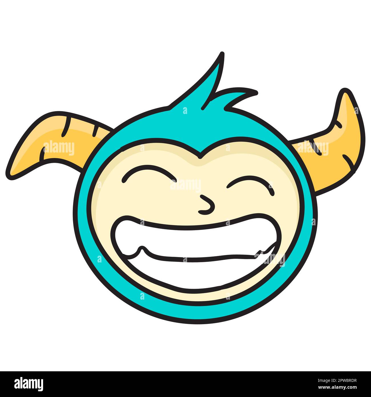 head emoticon smirking doodle kawaii. doodle icon image Stock Vector ...