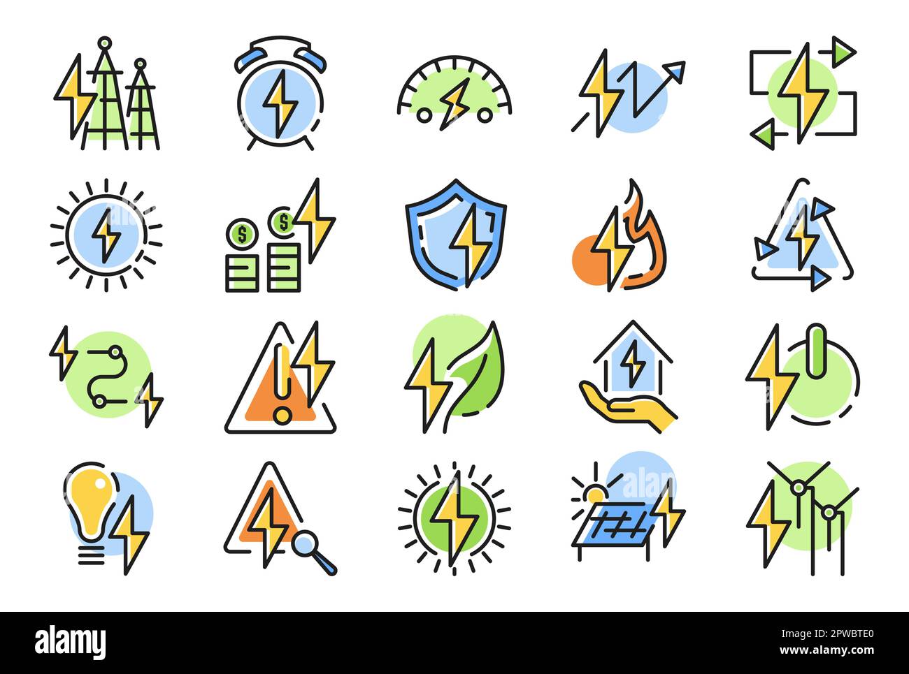 Energy related color icons set Stock Vector Image & Art - Alamy