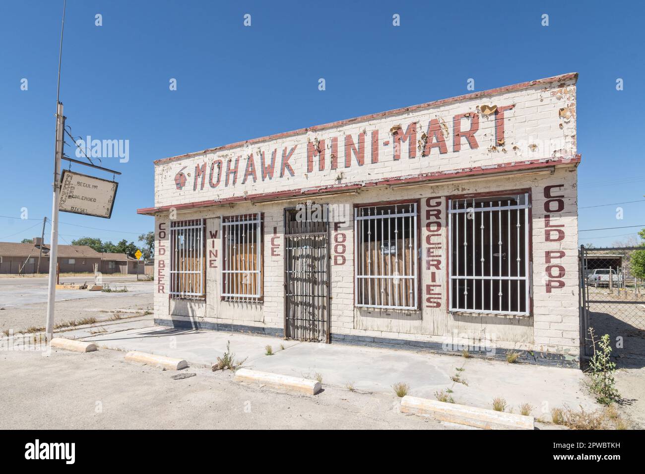 The abandoned Mohawk Mini-Mart is on Route 66 in Oro Grande, just ...