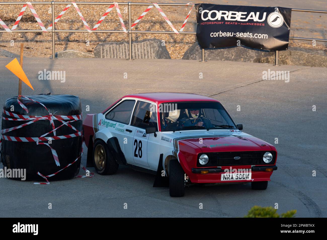 Nick Beddoes racing a Ford Escort Mk2 competing in the Corbeau Seats ...