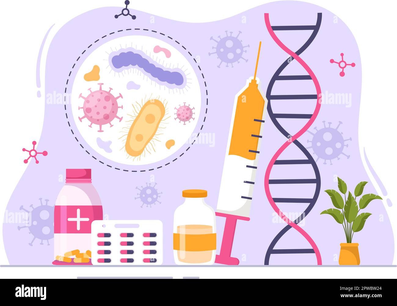 Immunology Illustration with People Immune Protection System Helping to ...