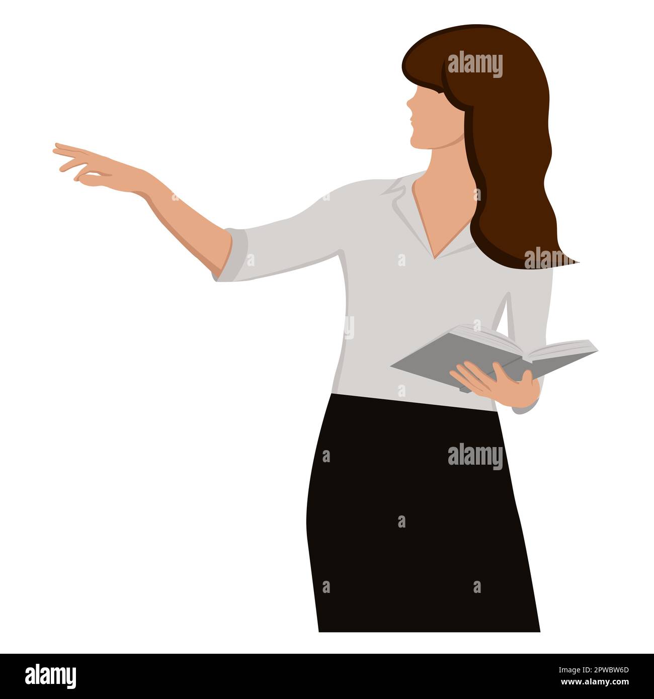 Girl in school book Stock Vector Images - Alamy