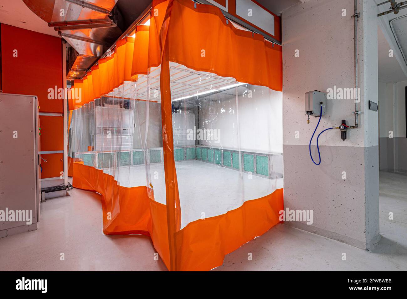 Car service concept. Spray paint cabinet for car body or vehicles ...