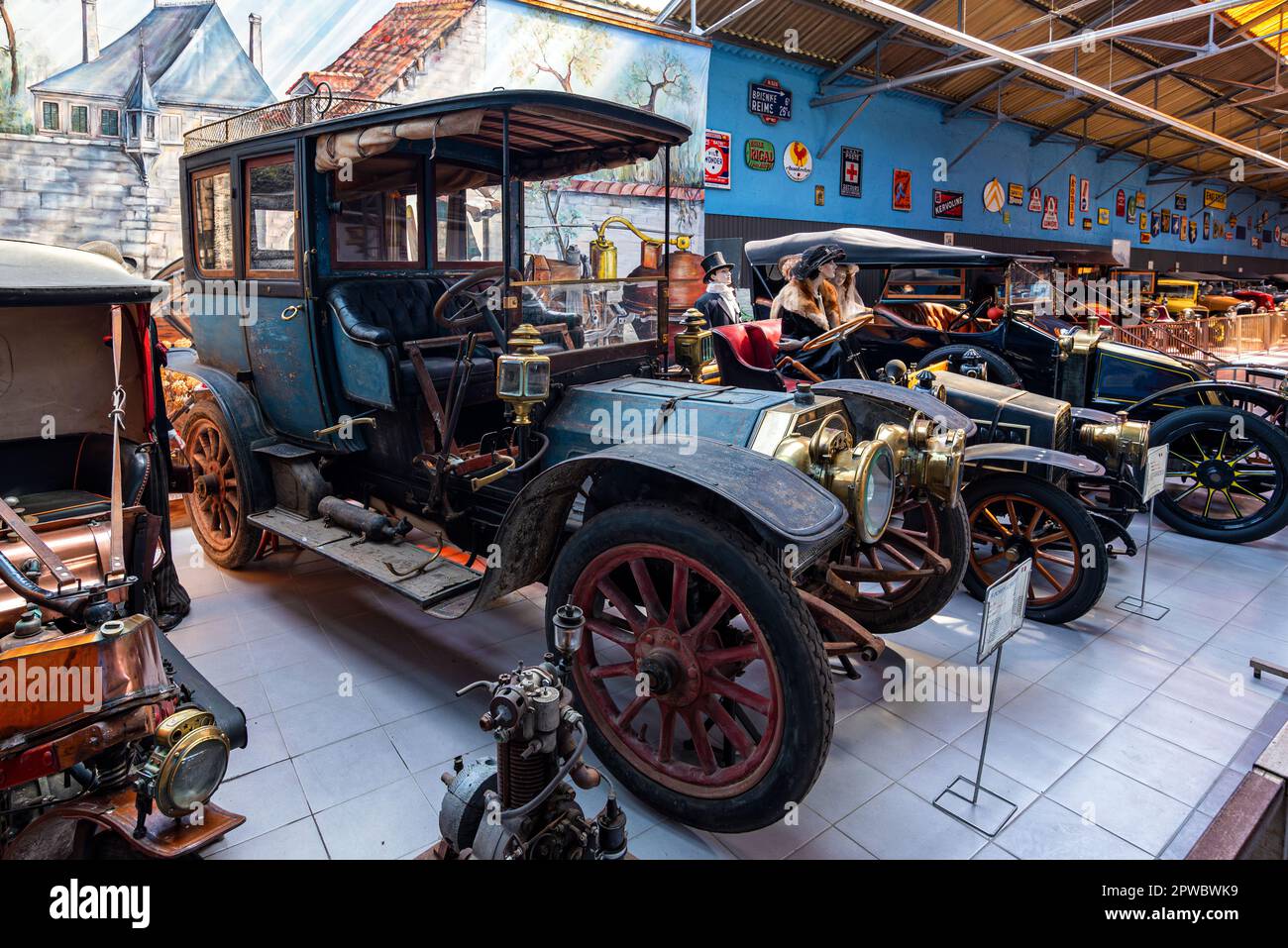 Rare 1905 Rochet Schneider car exhibited in the Automobile Museum Reims ...