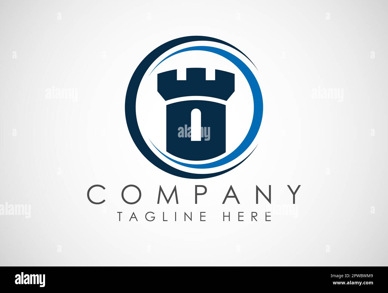 Castle tower logo design vector illustration. Castle icon sign symbol ...