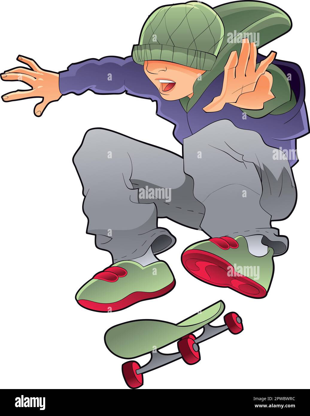 skater boy - cartoon and vector character Stock Vector Image & Art - Alamy