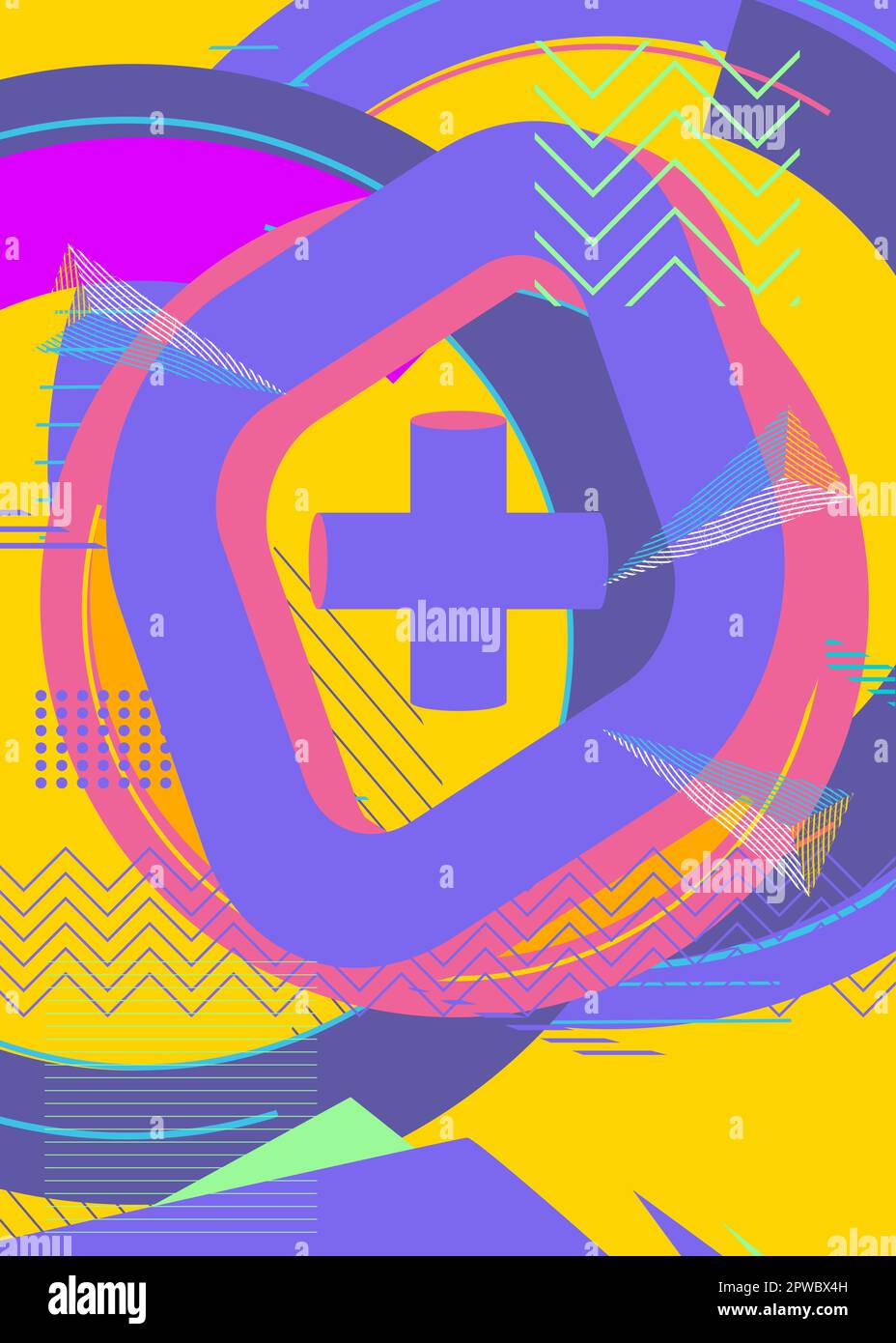 Busy geometric vintage background poster. Abstract geometrical graphic ...