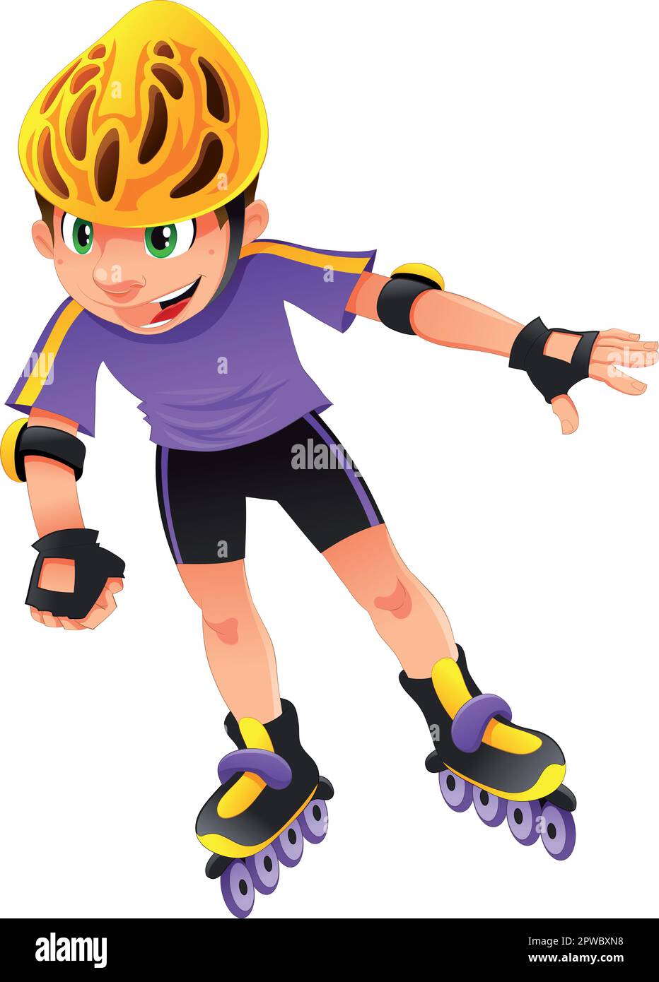 Rollerblade Memes Little Funny Cartoon Girl Rollerblading She Stock
