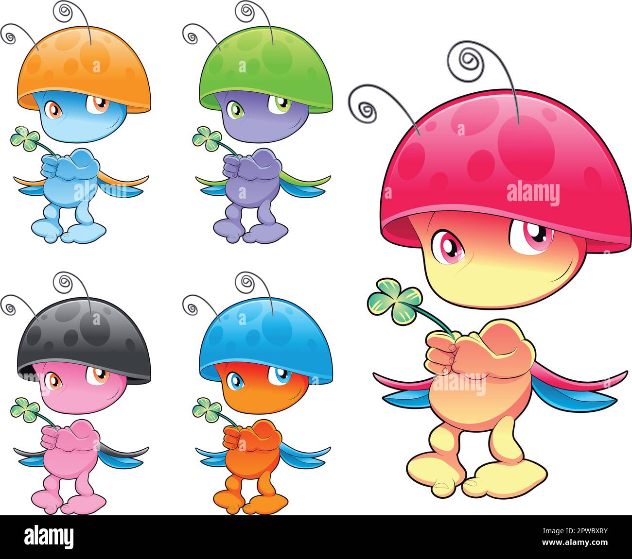 Funny insect characters, cartoon and vector illustration Stock Vector ...