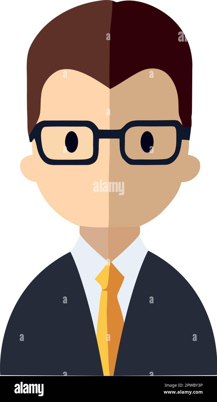 Successful businessman avatar symbol in flat design Stock Vector Image ...