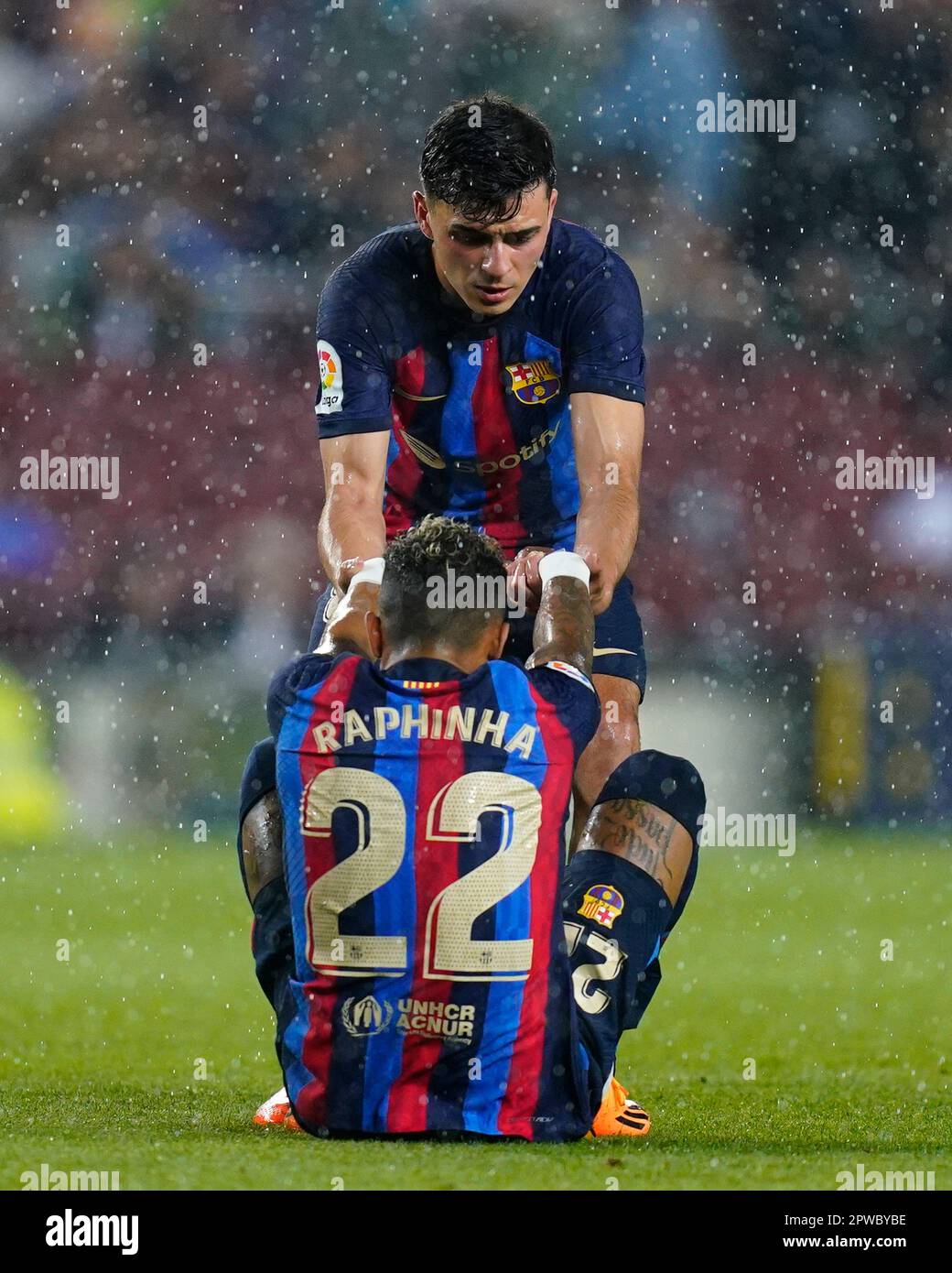 Raphael Dias Belloli Raphinha with Pedro Gonzalez Pedri of FC Barcelona ...