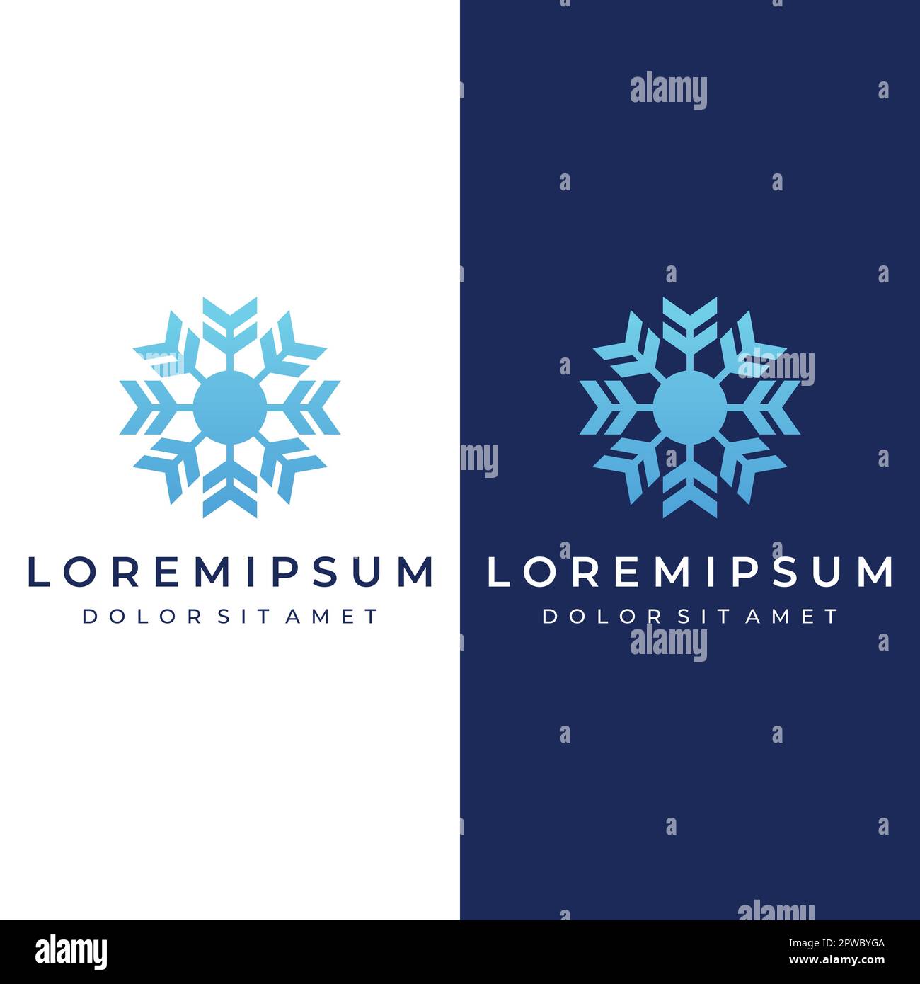 Logo template design abstract blue snowflake or cold elements with ...