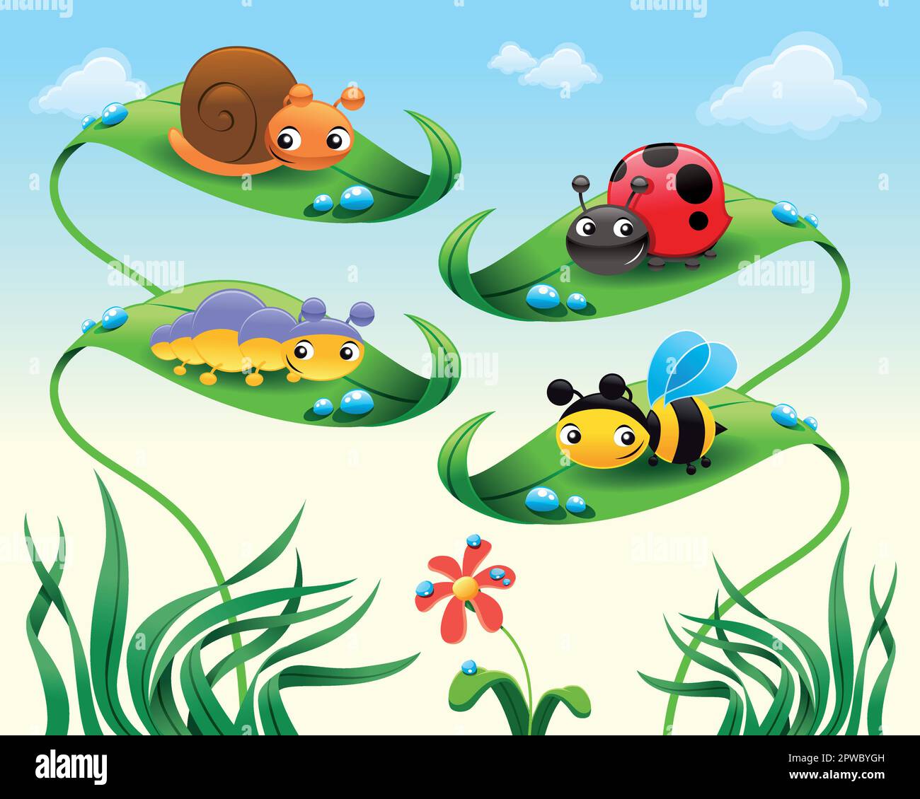 Raindrop on insect Stock Vector Images - Alamy