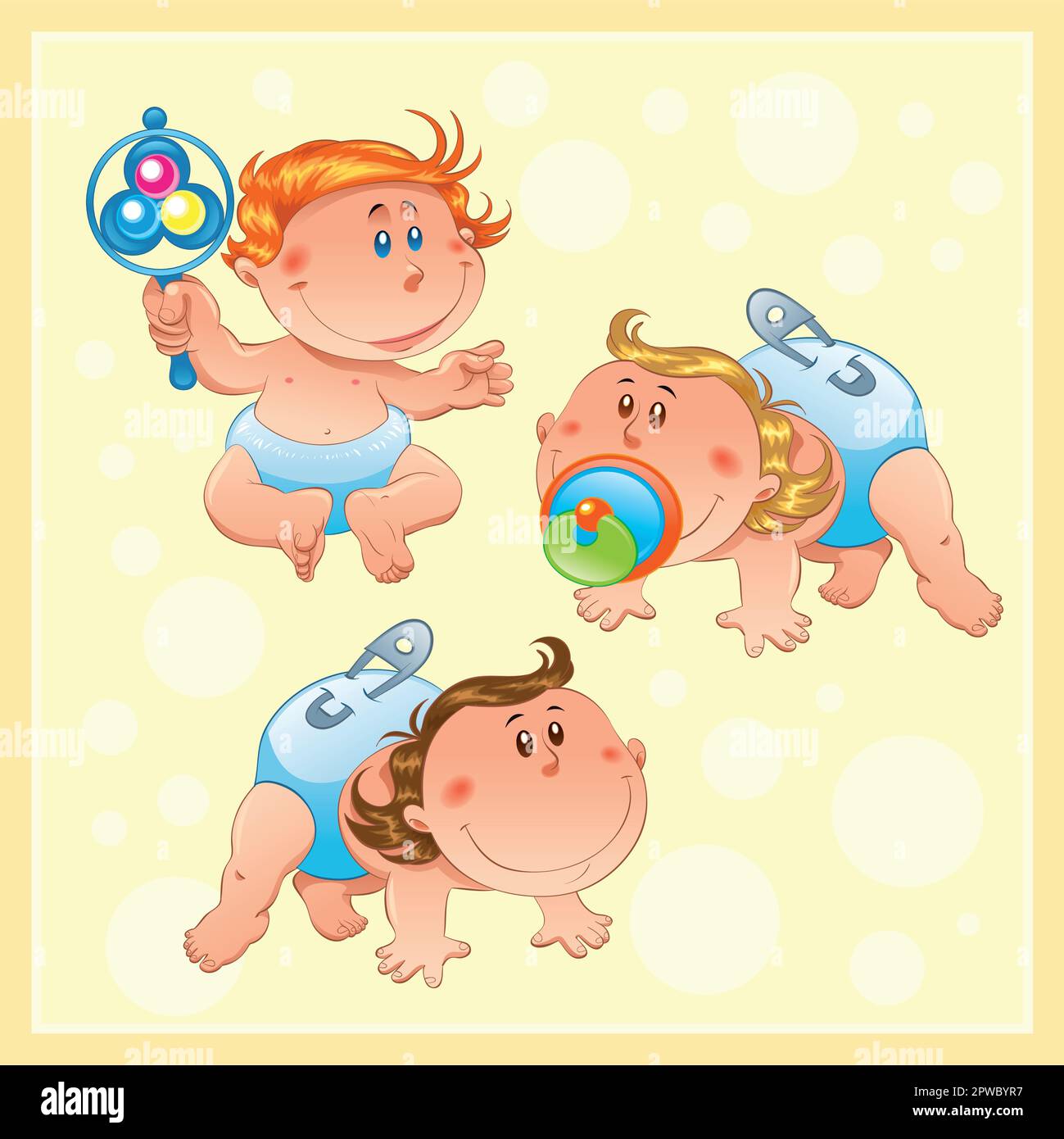 Babies, cartoon and vector characters with background Stock Vector ...