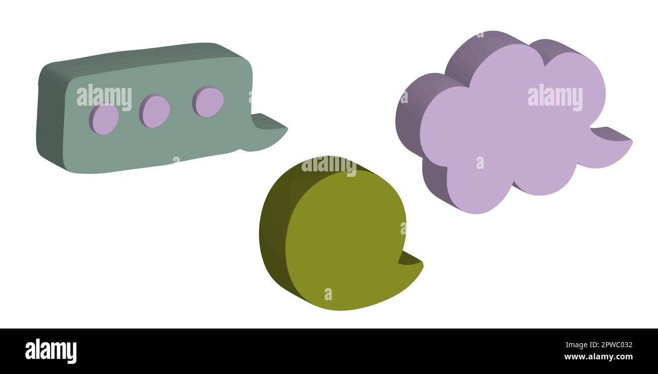 Banner with talking bubbles for chat. Speech bubble 3d. Dialog icon set ...