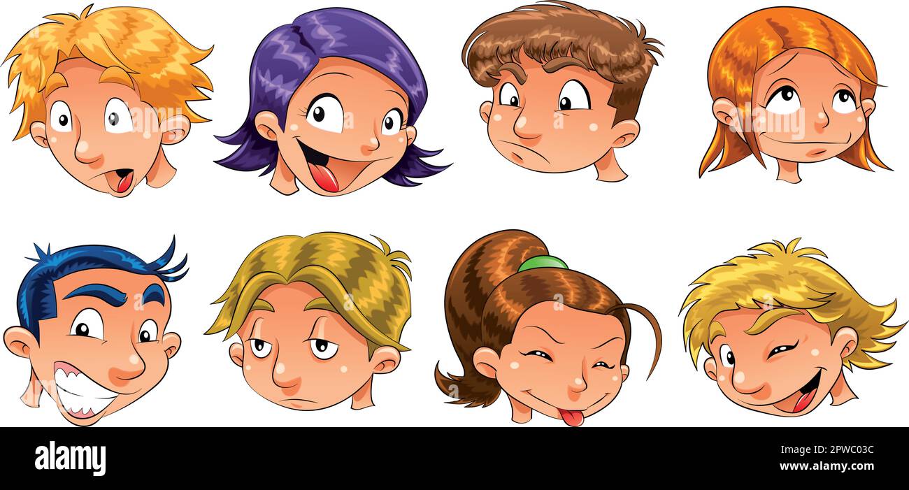 Expressions of children, vector characters Stock Vector Image & Art - Alamy