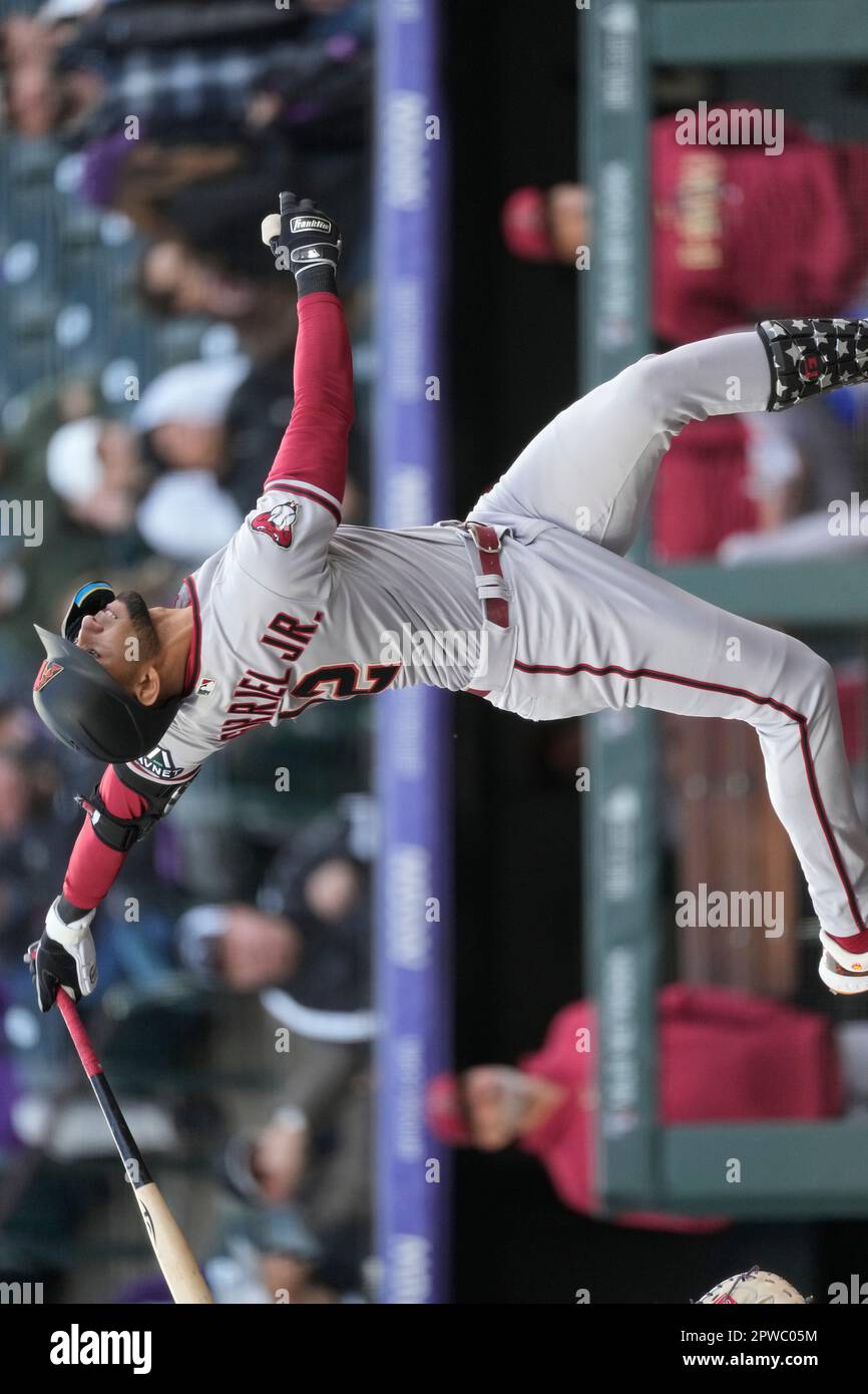 Arizona Diamondbacks left fielder Lourdes Gurriel Jr. (12) in the first ...