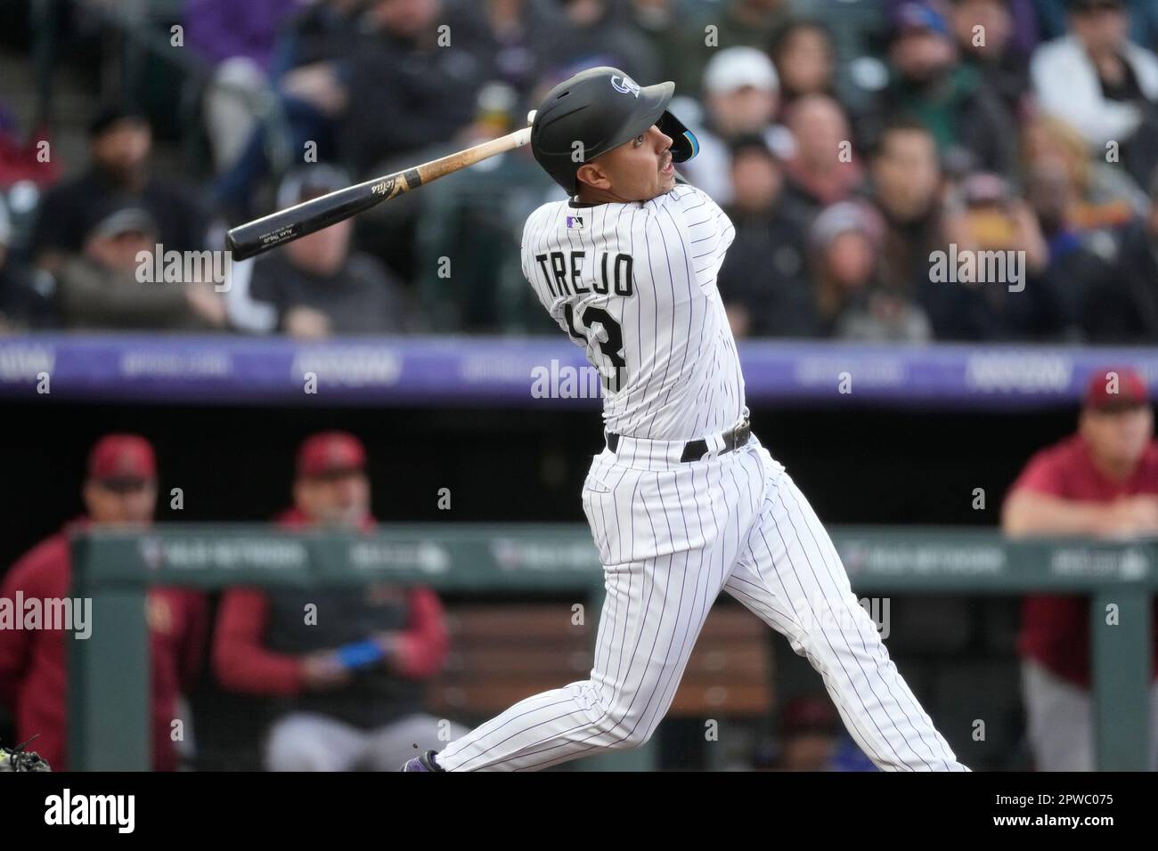 Colorado Rockies second baseman Alan Trejo (13) in the second inning of ...