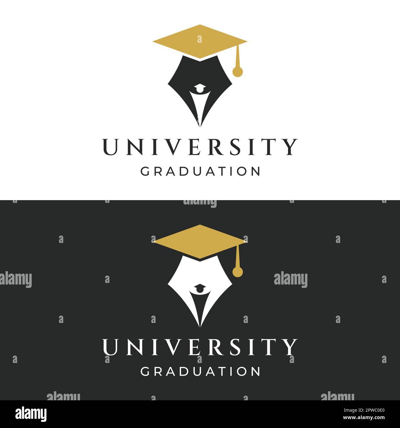 Creative student education logo template design with hat, book, pencil ...