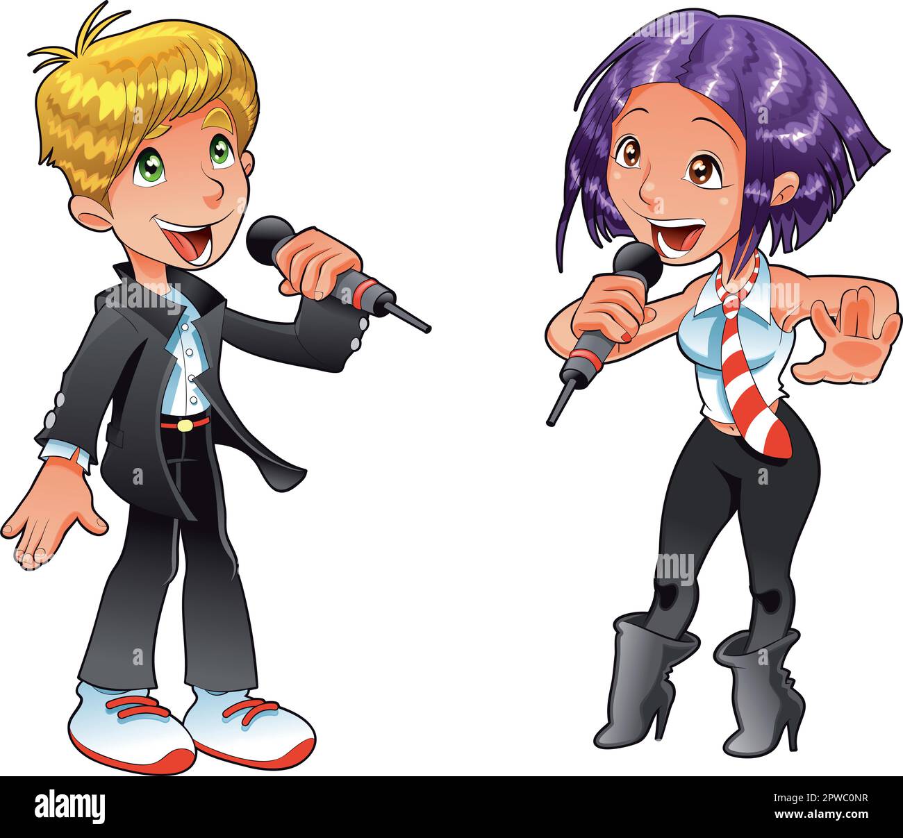 the singers- Cartoon and vector characters Stock Vector Image & Art - Alamy