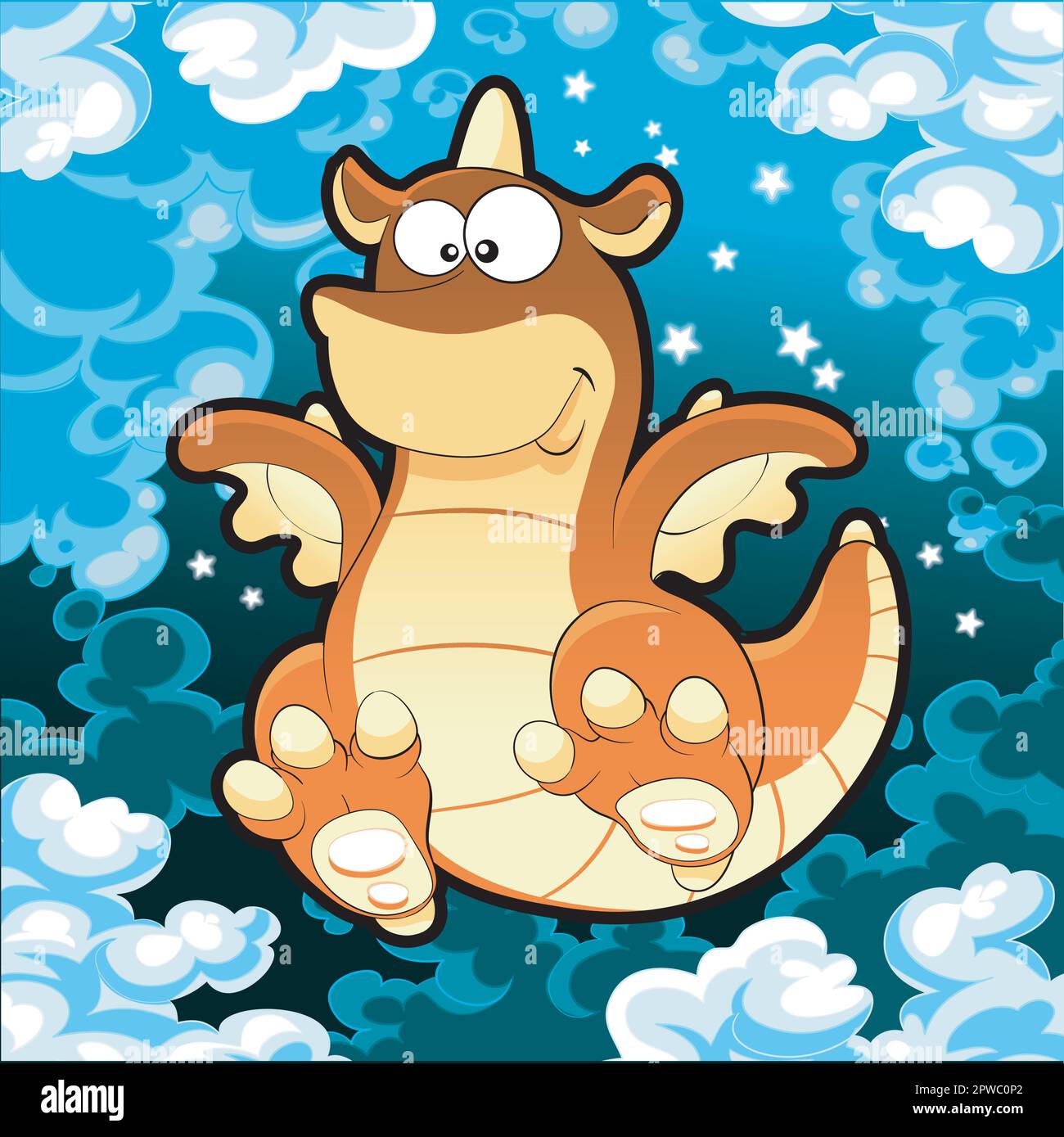 Baby Dragon -2, vector and cartoon illustration Stock Vector Image ...