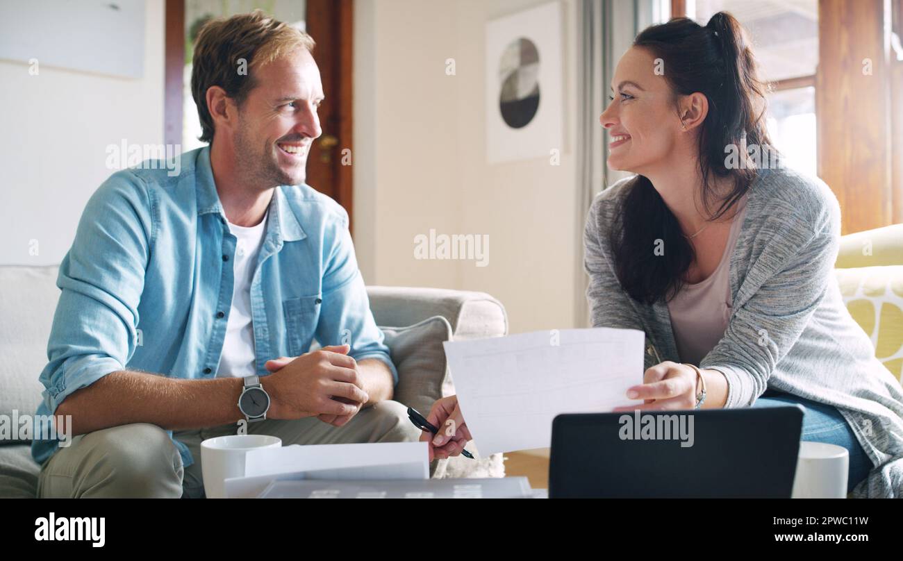 Trust your wife to do all the math. an affectionate young couple ...